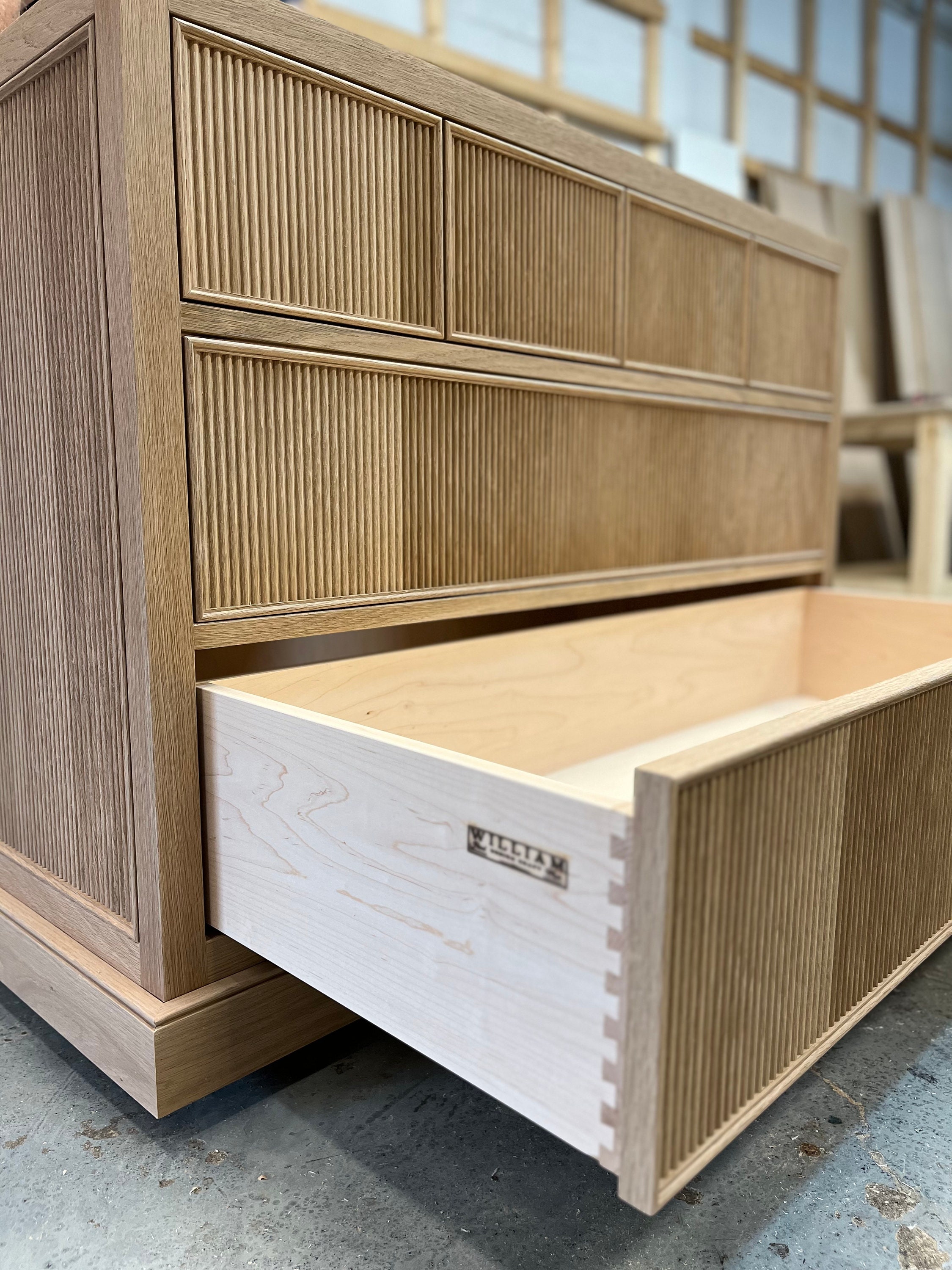 White Oak Reeded Beaded Fluted Bathroom Vanity Powder Room - Etsy