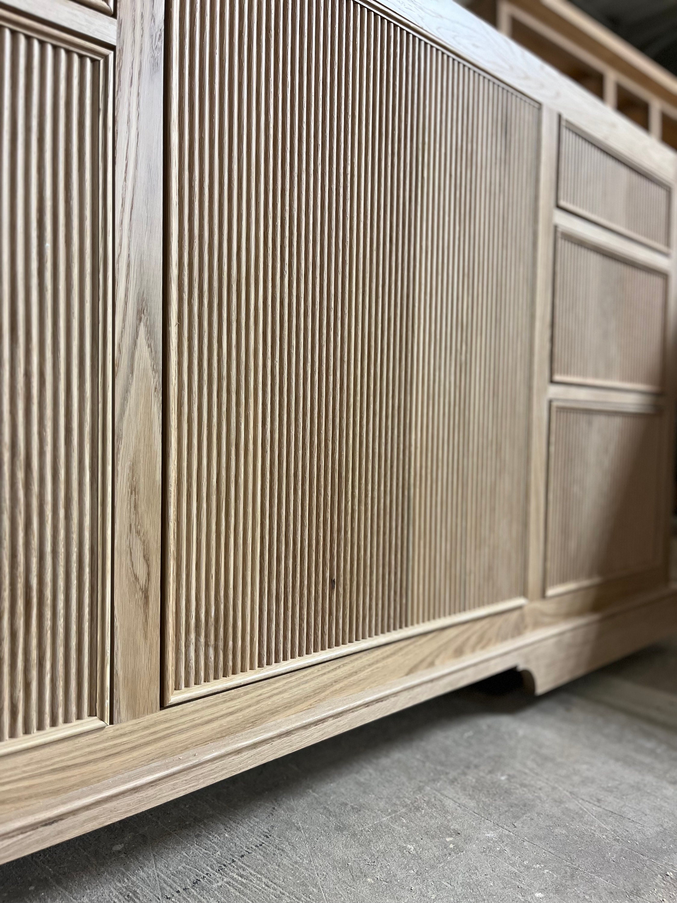 Large Reeded White Oak Vanity - Etsy