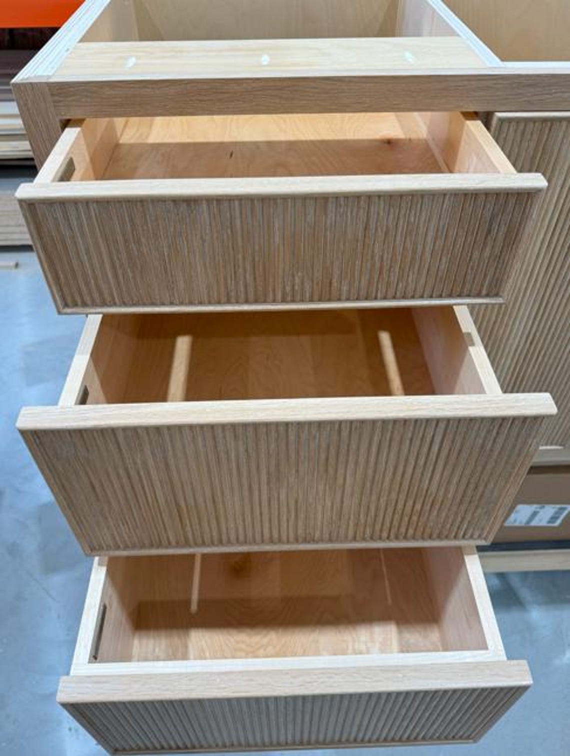 Reeded White Oak Floating Vanity - Etsy