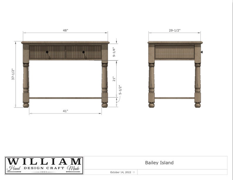 White Oak Reeded Beaded Fluted Kitchen Island - Etsy