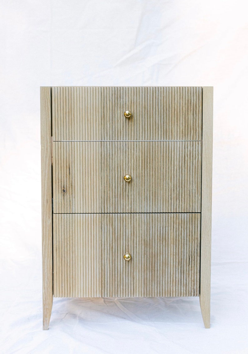 Solid White Oak Reeded Bathroom Vanity Any Size or Color. Modern Design ...