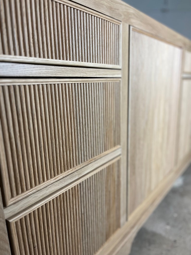 Large Reeded White Oak Vanity - Etsy