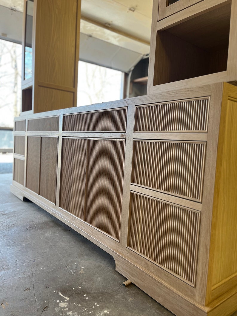 Large Reeded White Oak Vanity - Etsy
