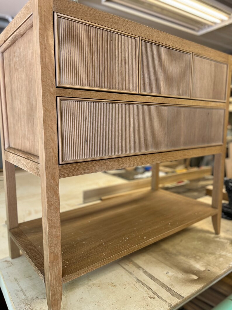 Reeded White Oak Vanity - Etsy