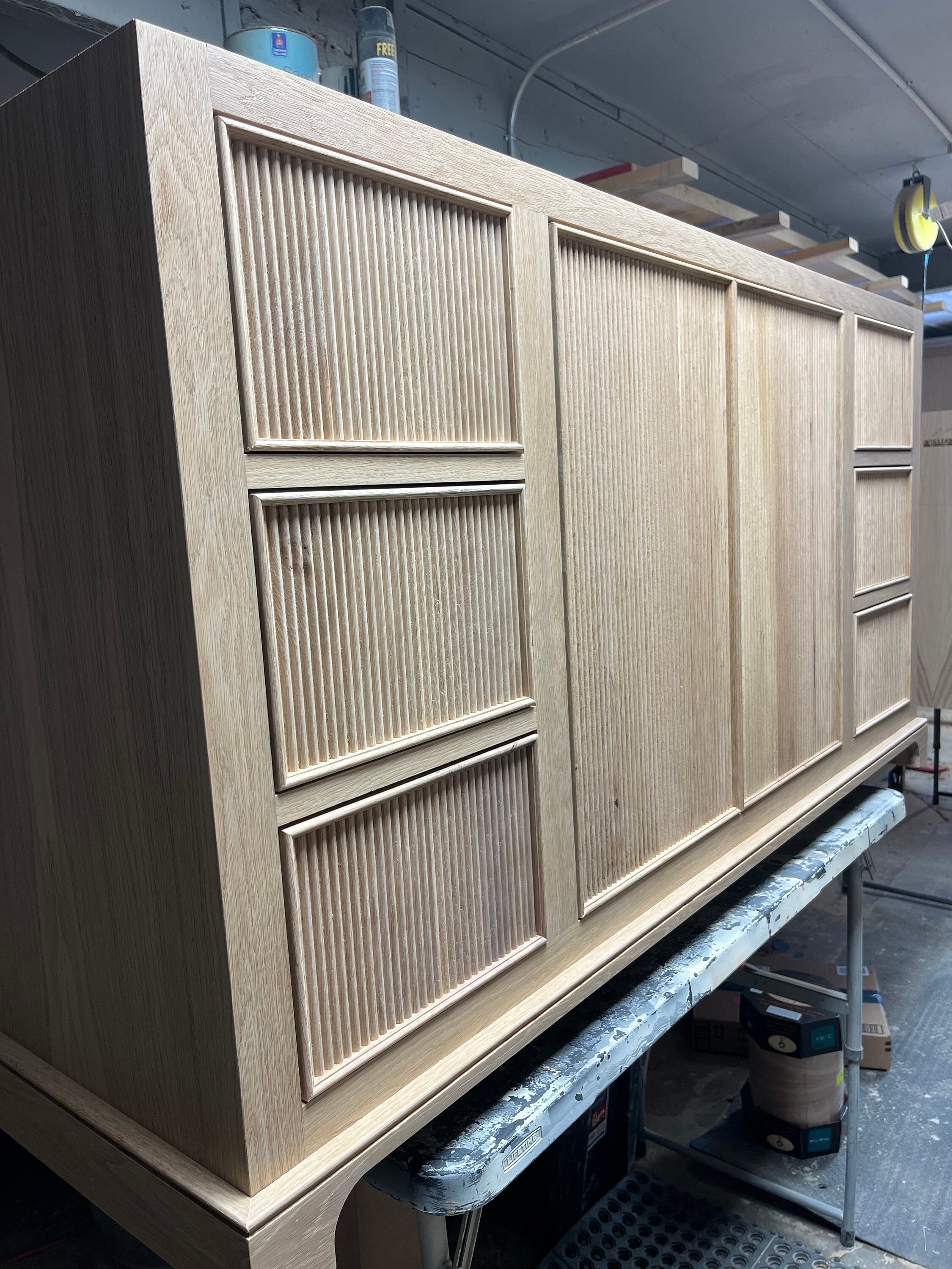 Double or Single Sink Reeded Front Solid White Oak Bathroom Vanity - Etsy