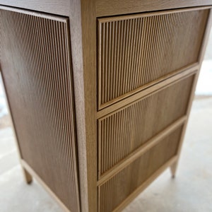 Solid White Oak Reeded Vanity Drawers Natural - Etsy