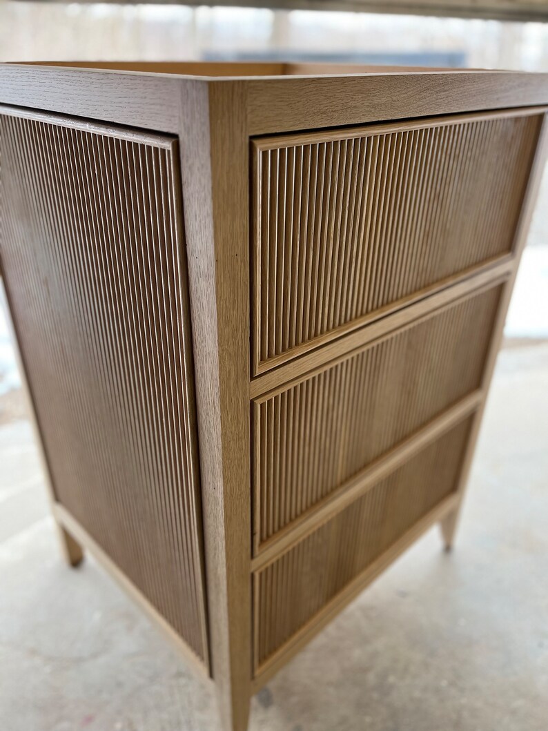Solid White Oak Reeded Vanity Drawers Natural - Etsy