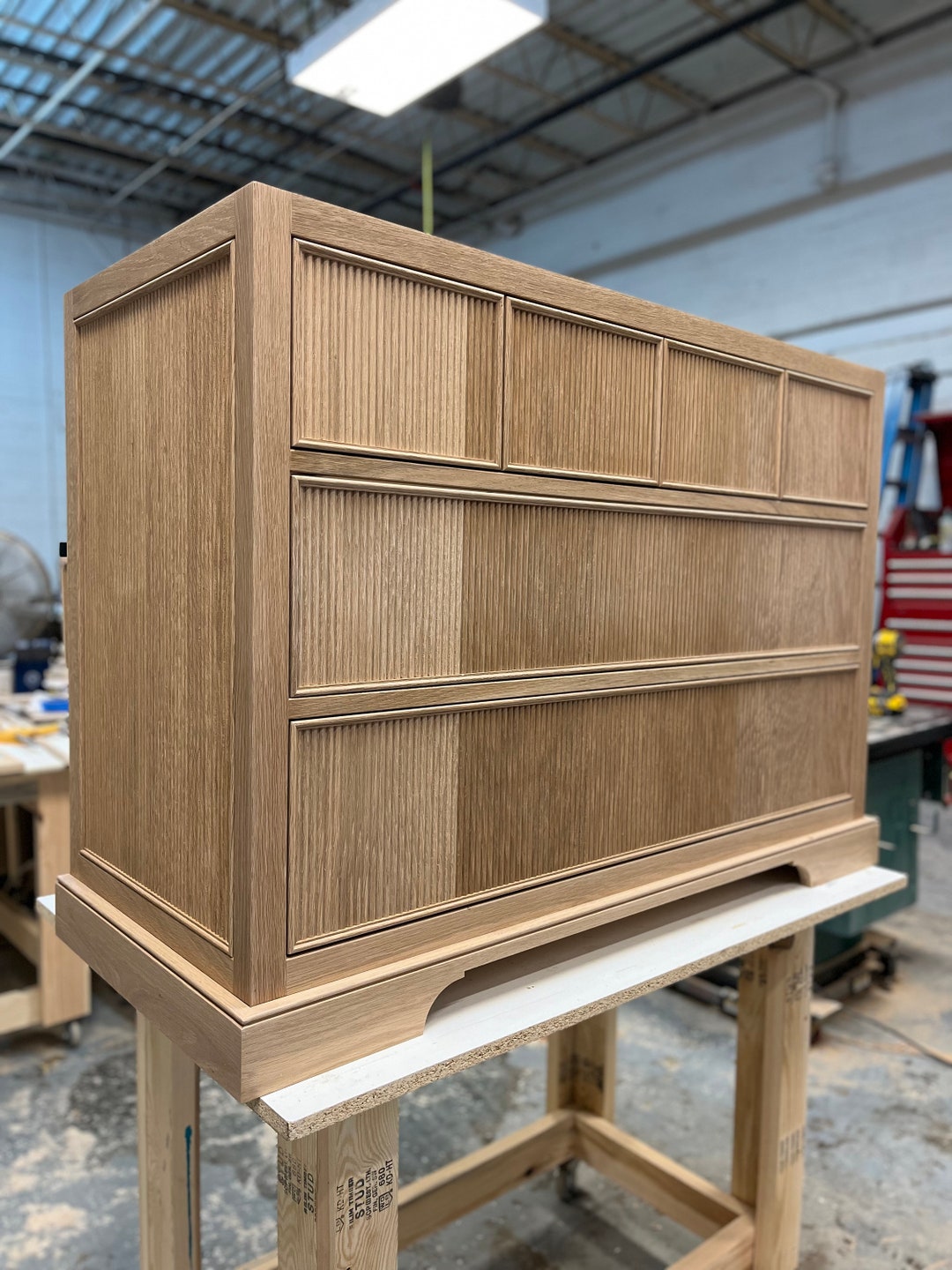 White Oak Reeded Beaded Fluted Bathroom Vanity - Etsy