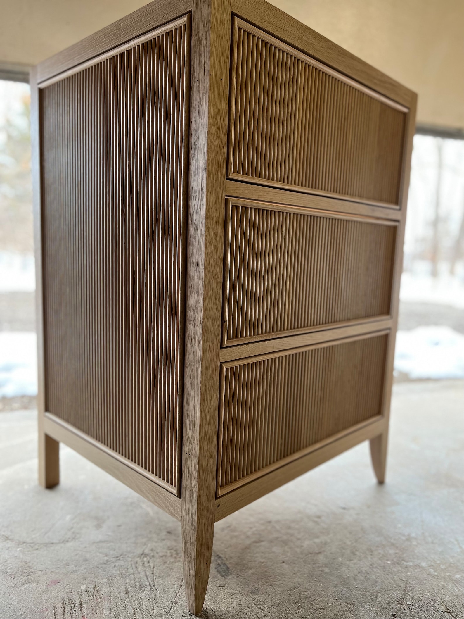 Solid White Oak Reeded Vanity Drawers Natural - Etsy