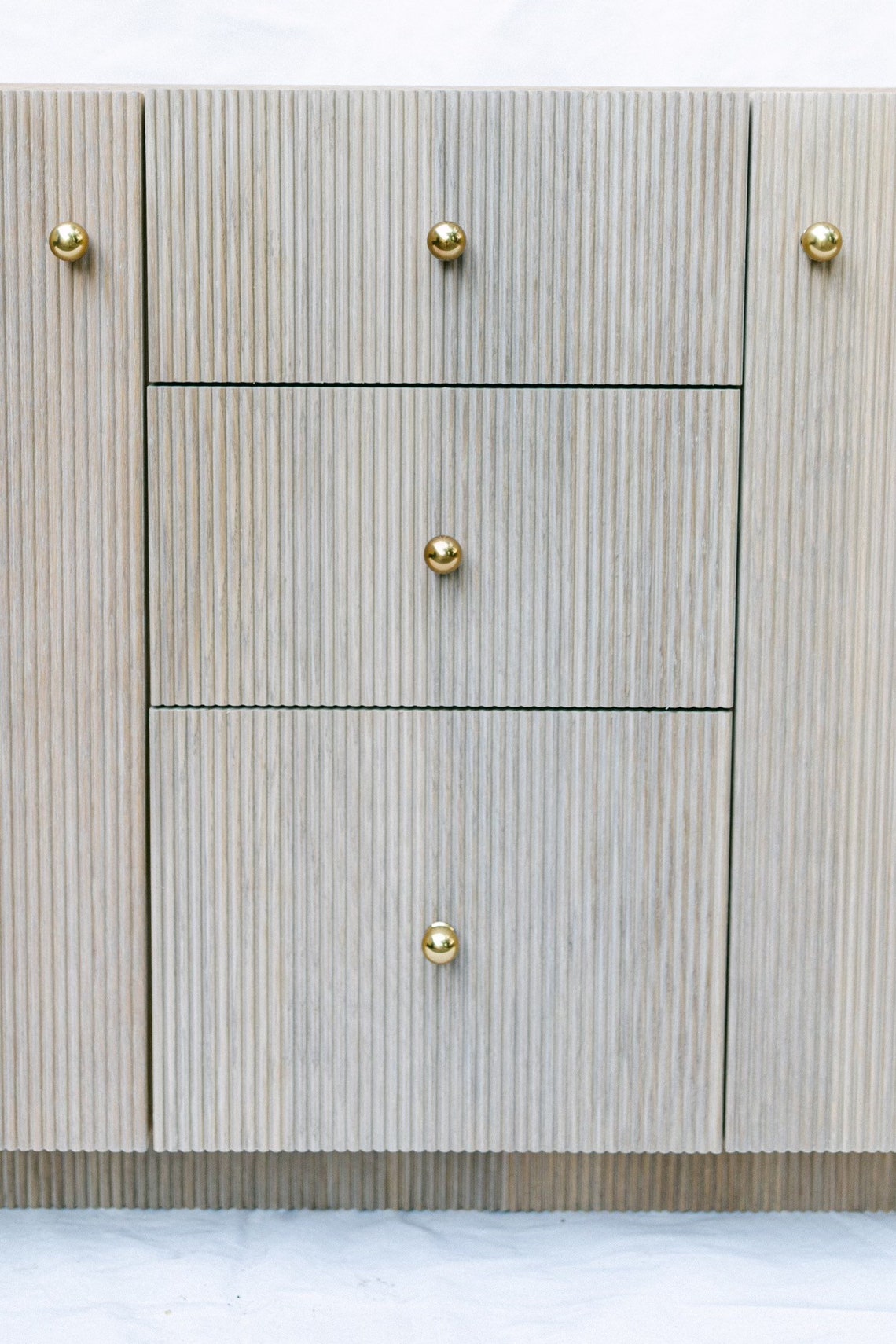 Solid White Oak Reeded Bathroom Vanity Any Size or Color. Modern Design ...