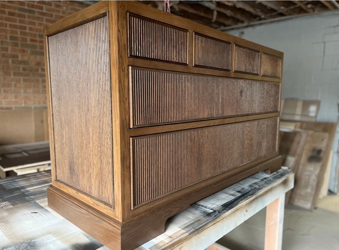 Reeded White Oak Bathroom Vanity - Etsy
