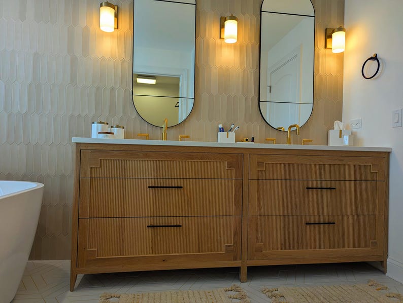 Reeded White Oak Vanity - Etsy