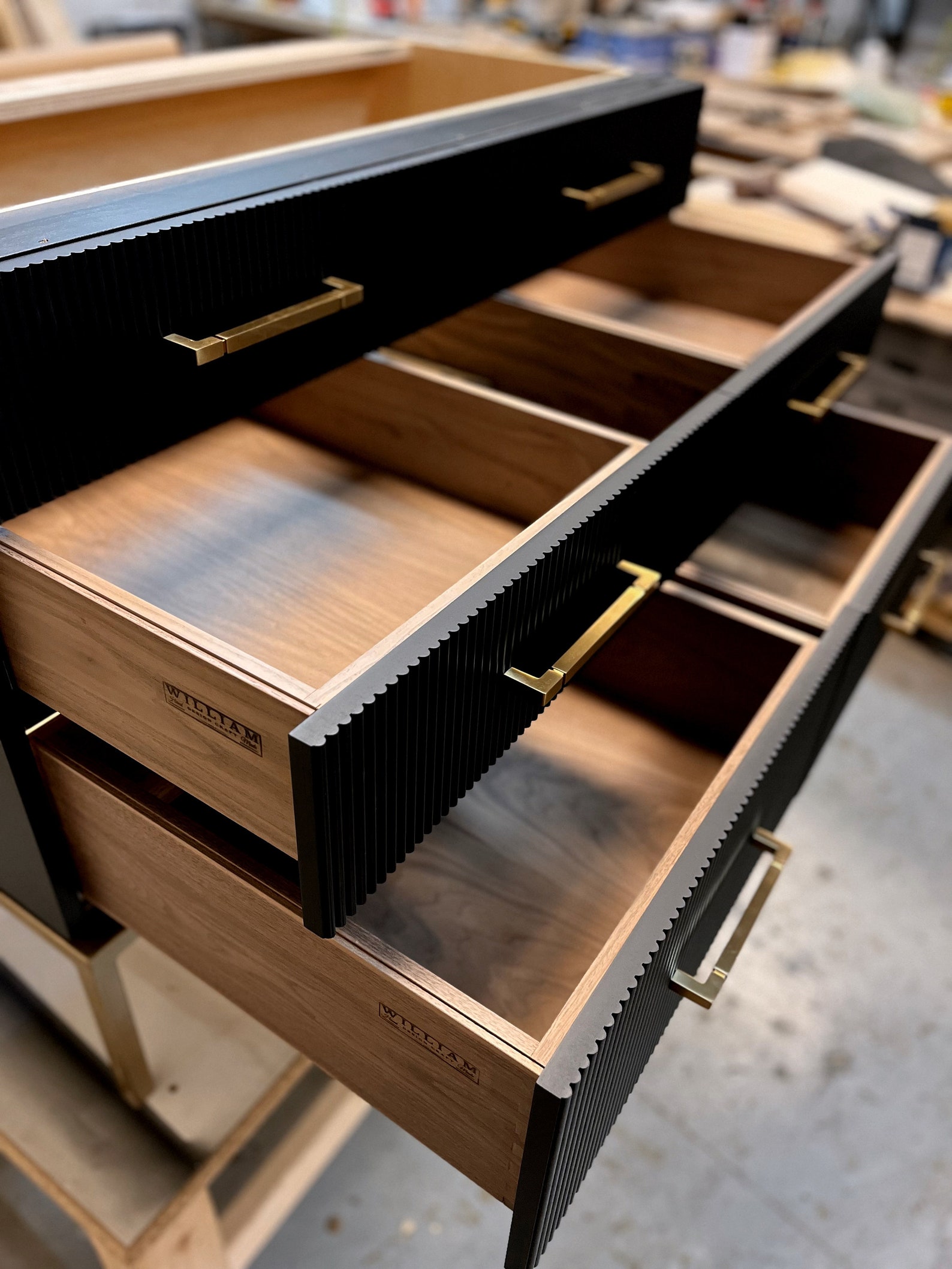 Black Reeded Walnut Gold Base Bathroom Vanity - Etsy