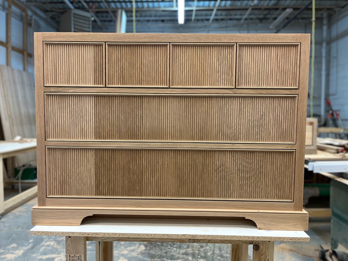 White Oak Reeded Beaded Fluted Bathroom Vanity Powder Room - Etsy