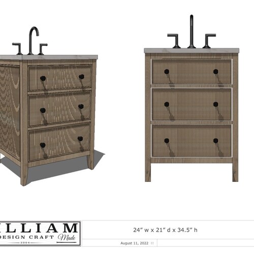 Reeded White Oak Vanity - Etsy