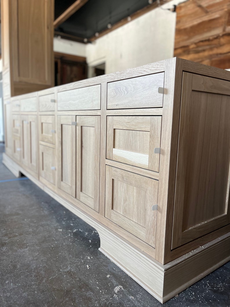 White Oak Bathroom Vanity Built to Order Any Size Solid Wood - Etsy