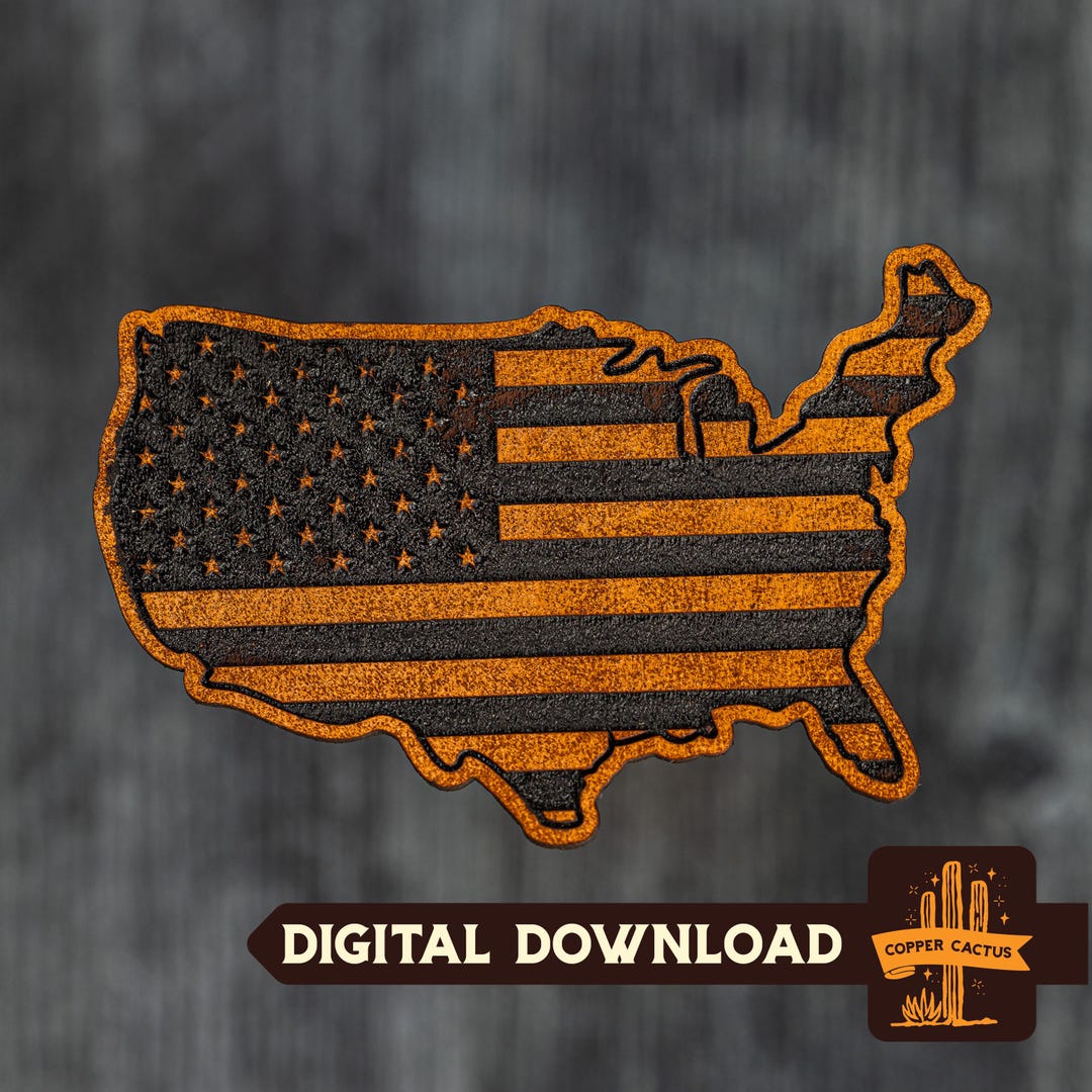 USA Flag Shape Patch SVG - Laser File - Digital Download - Glowforge ...
