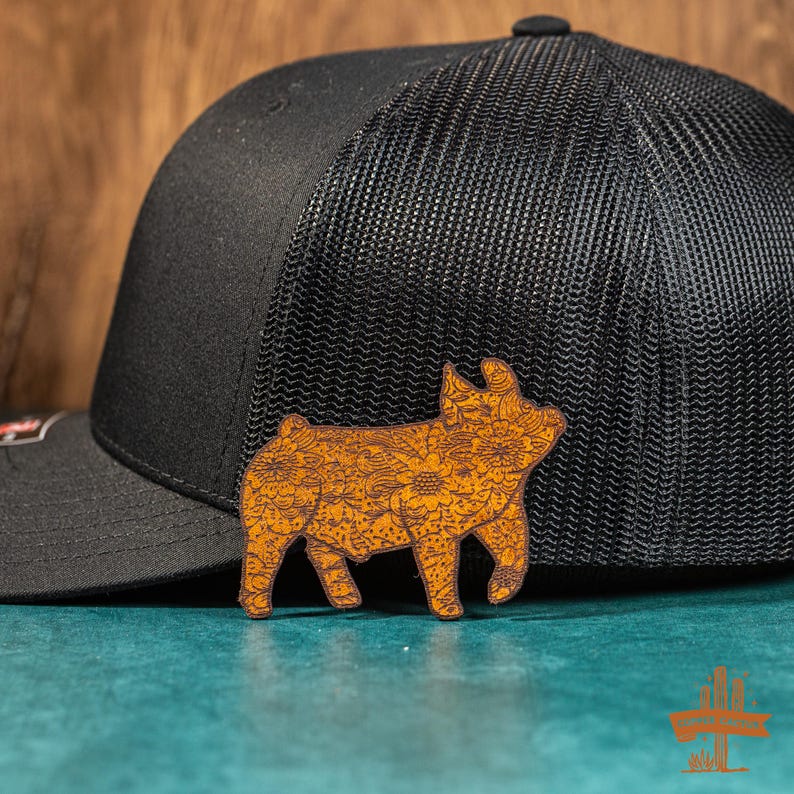 Tan Show Pig Leather Patch - NO HAT, Patch Only - Veg Tan Leather ...