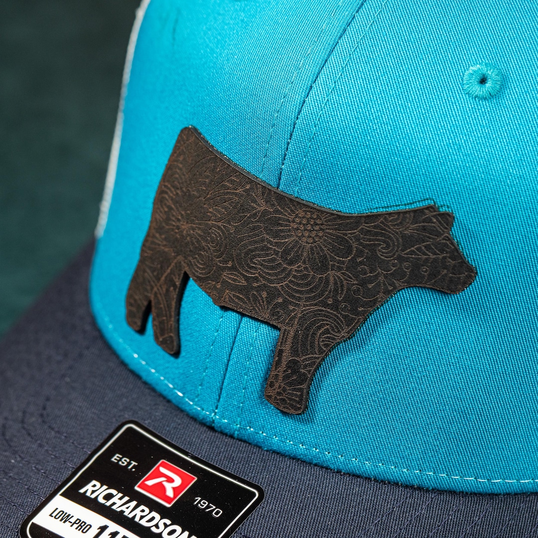 Black Show Steer Leather Patch: Veg Tan Cattle Applique - Etsy