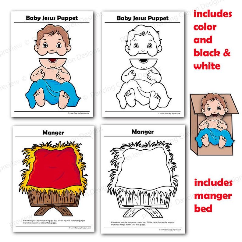 Nativity Story Puppets: Printable Paper Bag Christmas Craft (PDF) - Etsy