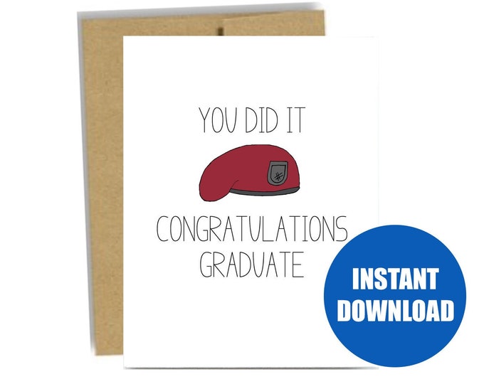 DIGITAL DOWNLOAD - Army Airborne School Graduation You Did It ...