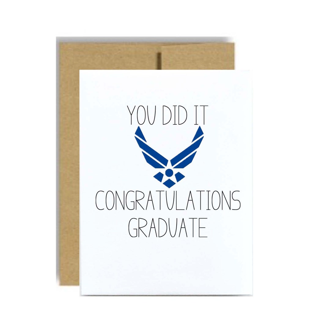 Air Force Graduation Card - Military Grad Airman You Did It Blue Kraft ...