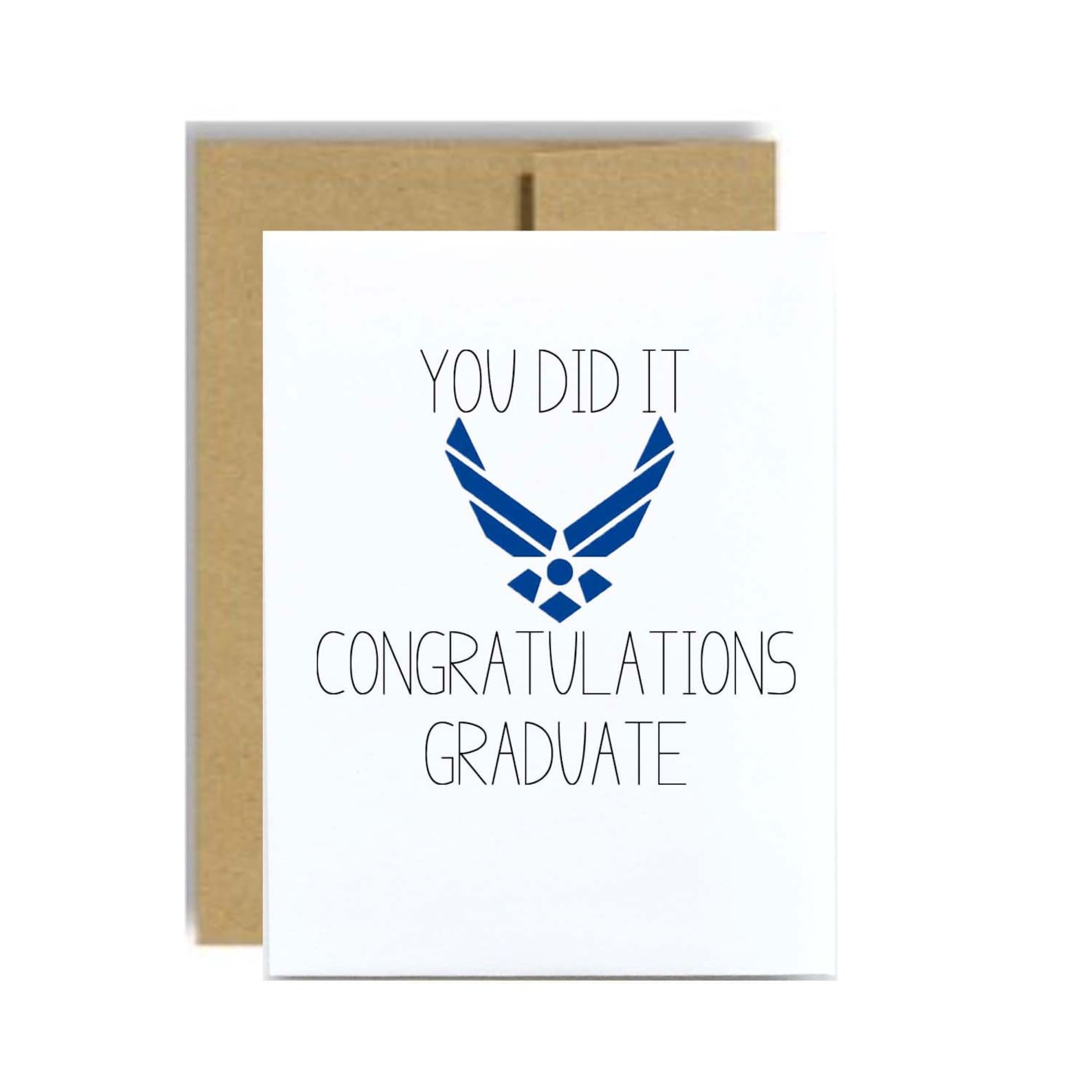 Air Force Graduation Card - Military Grad Airman You Did It Blue Kraft ...