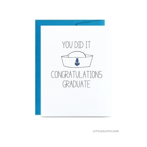 Navy Graduation Card You Did It Congratulations Graduation - Etsy