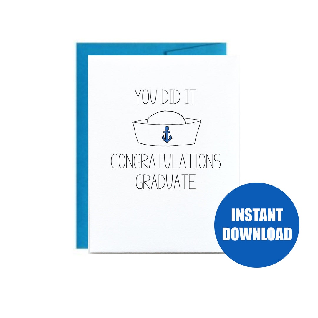 Digital Download Only Navy Basic Training Graduation Greeting Card