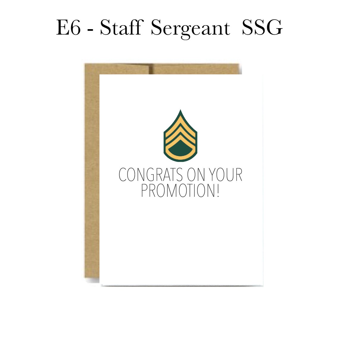 Army Promotion Card - Congrats on Your Promotion Staff Sergeant ...
