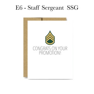 Army Promotion Card - Congrats on Your Promotion Staff Sergeant ...
