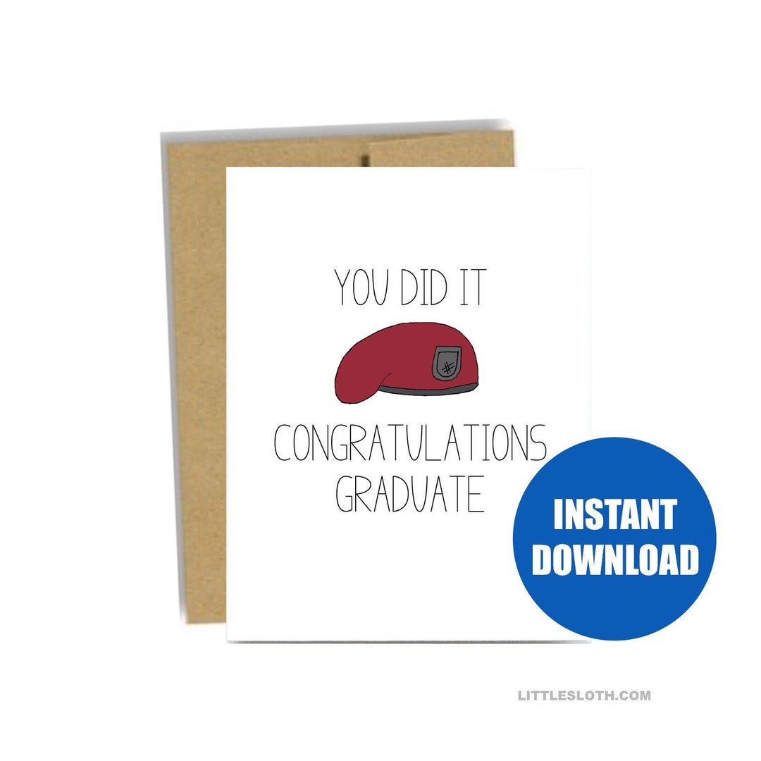 DIGITAL DOWNLOAD - Army Airborne School Graduation You Did It ...
