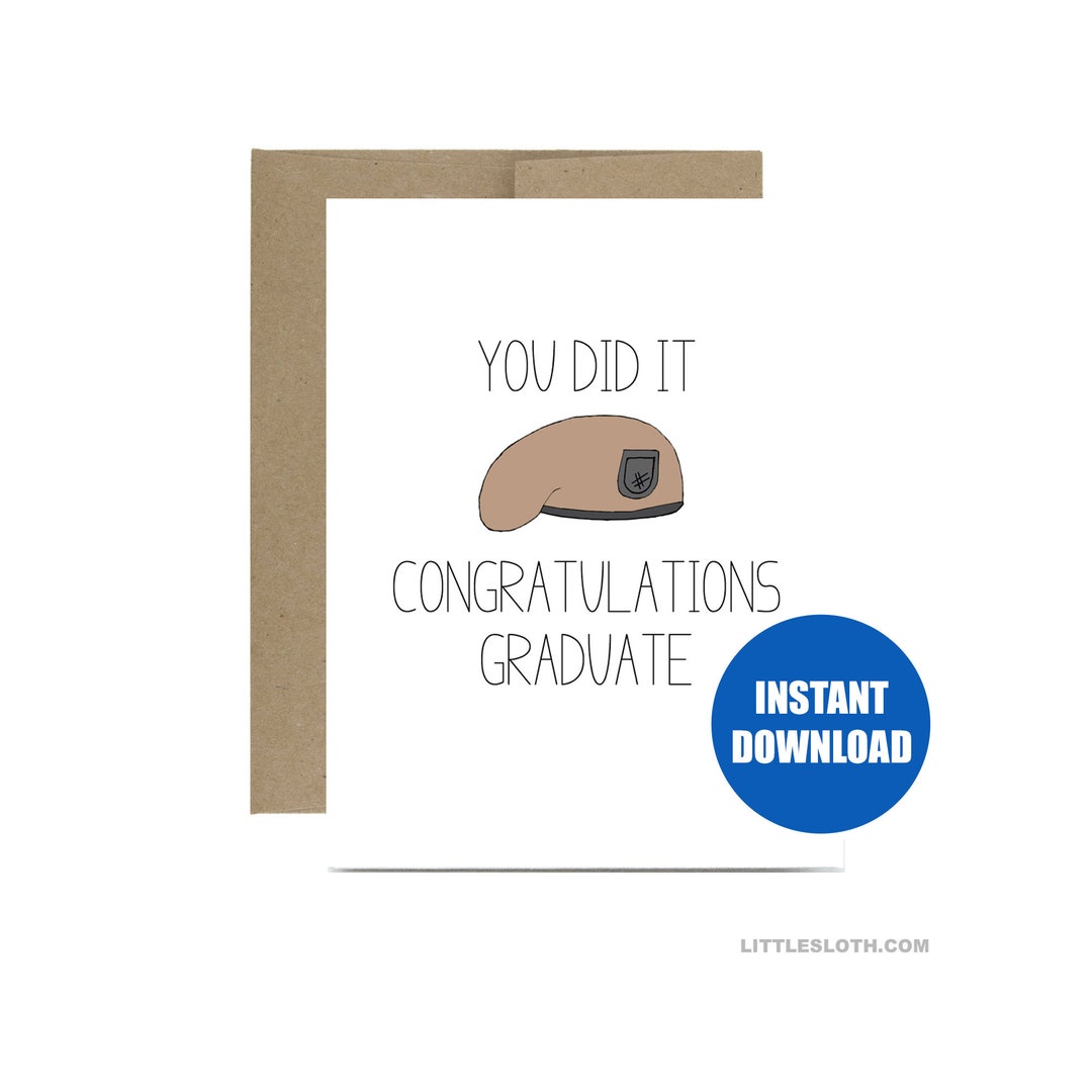 DIGITAL DOWNLOAD - Army Ranger Graduation Card You Did It ...