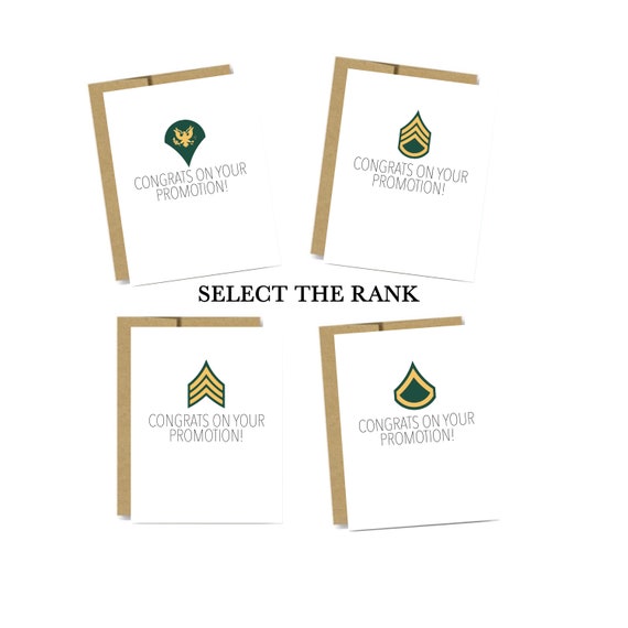 Army Promotion Card Congrats on Your Promotion Staff - Etsy