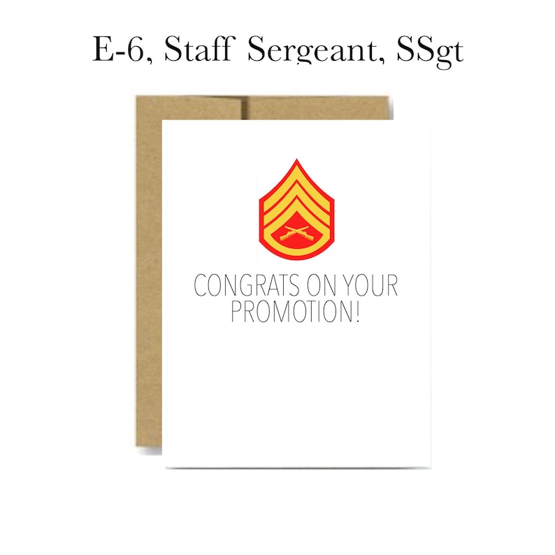 Marine Corps Promotion Card - NCO Staff Sergeant Gunnery Private ...