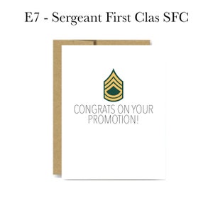 Army Promotion Card - Congrats on Your Promotion Staff Sergeant ...