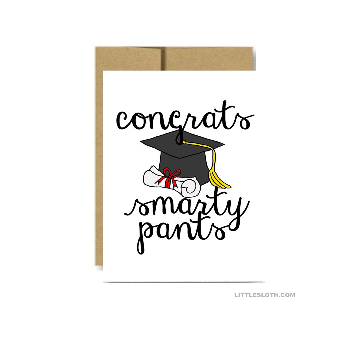 Congrats Smarty Pants Graduation Cap Diploma Greeting Card Etsy