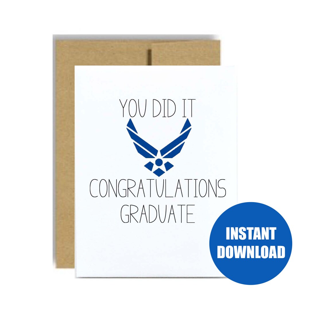 DIGITAL DOWNLOAD - Air Force Basic Training Graduation Greeting Card ...