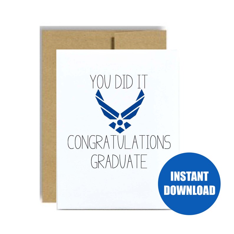 DIGITAL DOWNLOAD - Air Force Basic Training Graduation Greeting Card ...