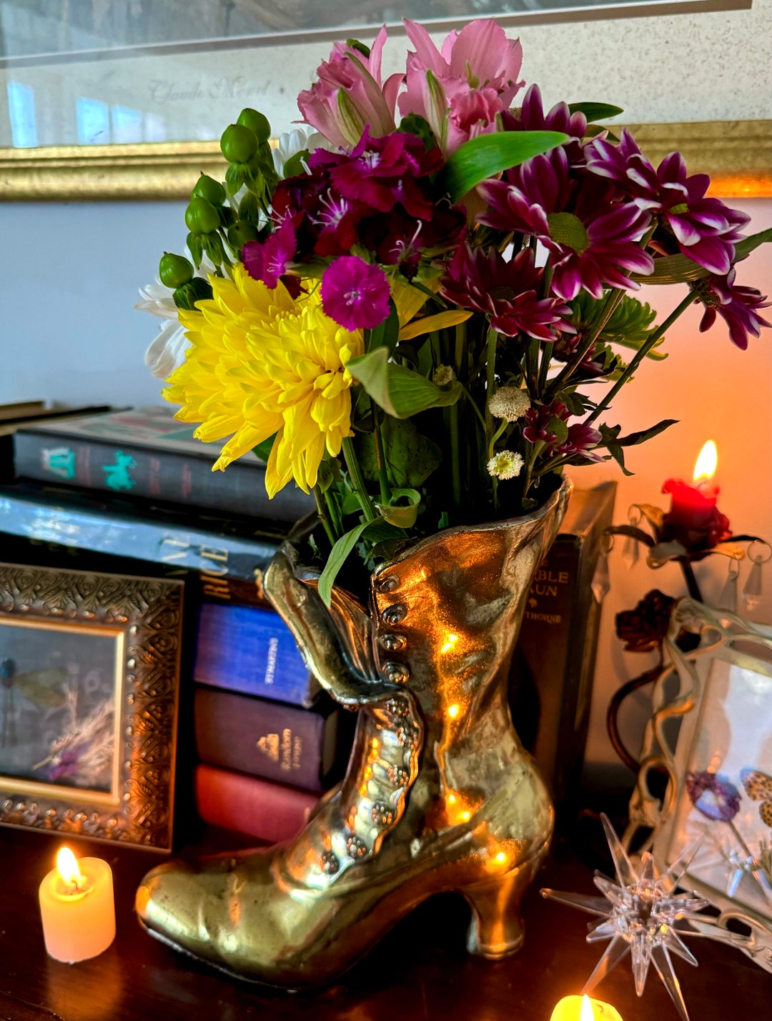 Witches Boot Bronze Metal Vase - Etsy