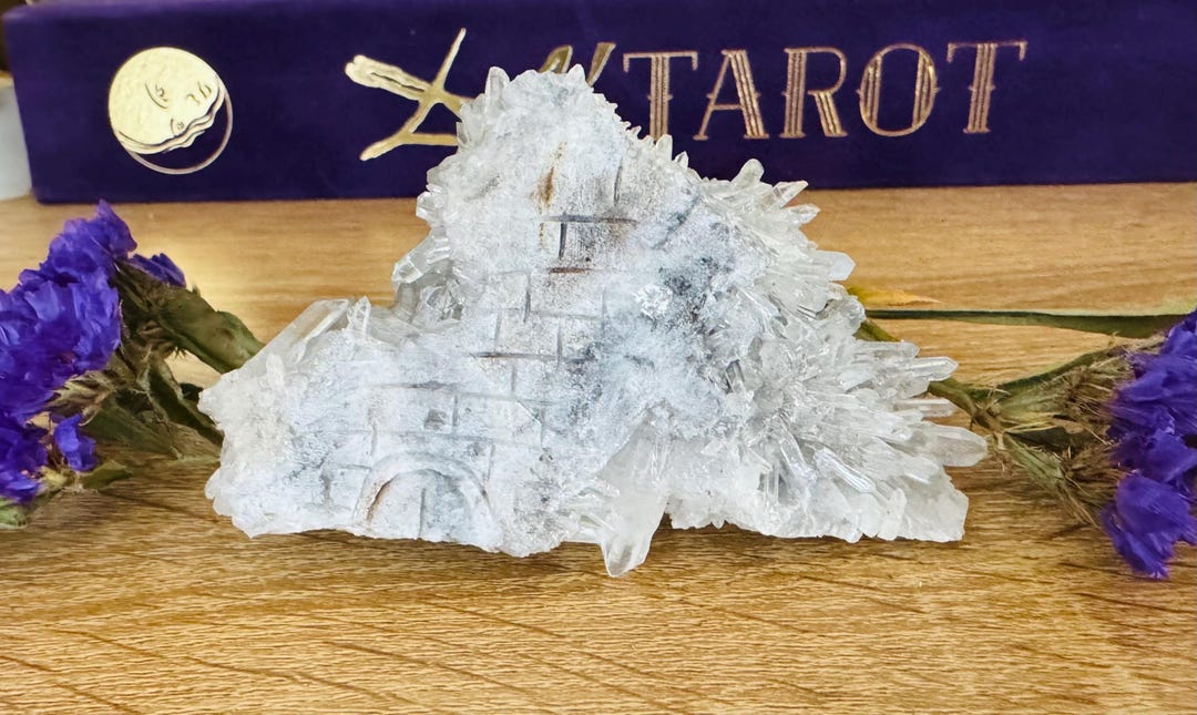 Clear Quartz Cluster Carved Cottage (147 G) - Etsy