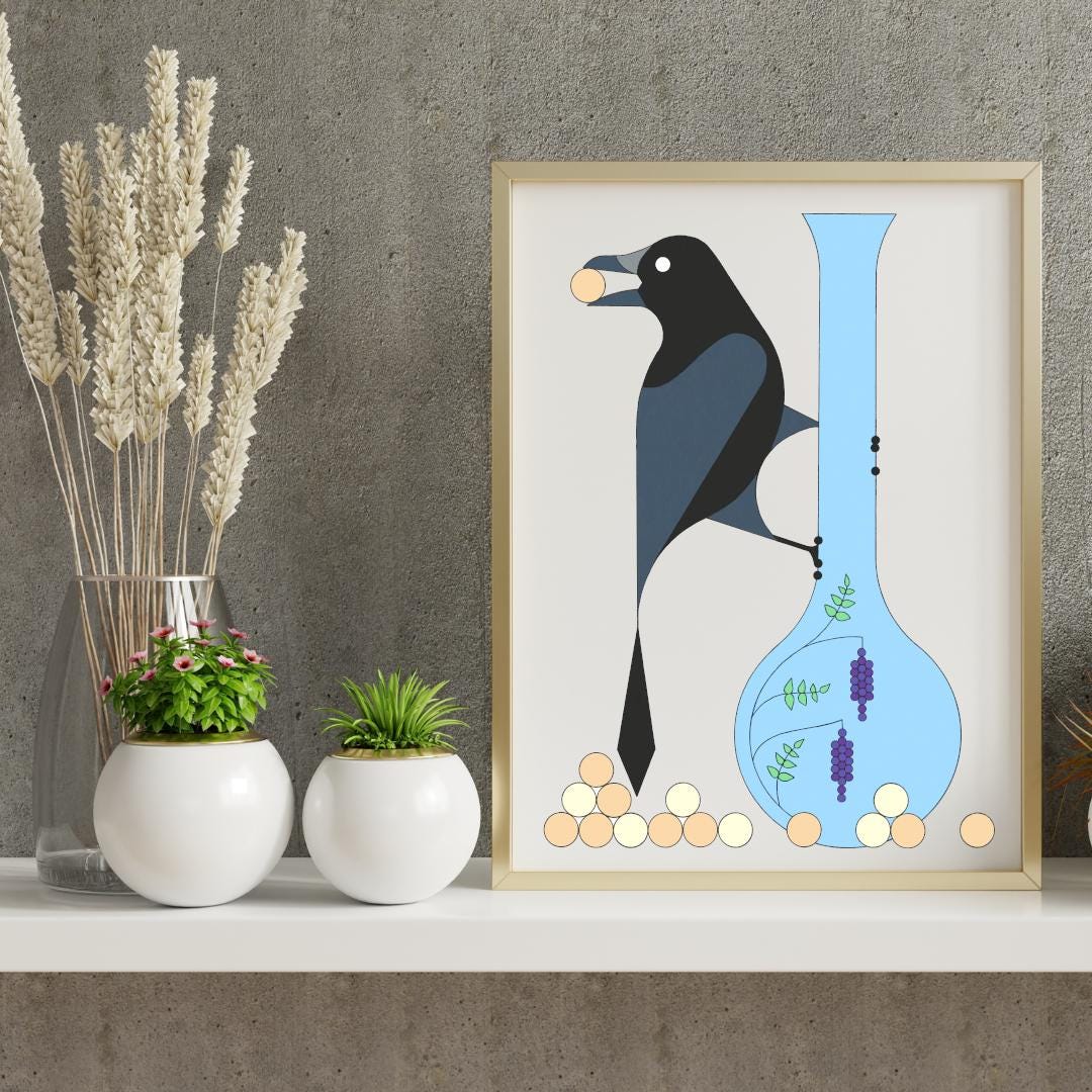 Crow and Pitcher by Shifter.a3 Inkjet Printed to Order on 200gsm Satin ...