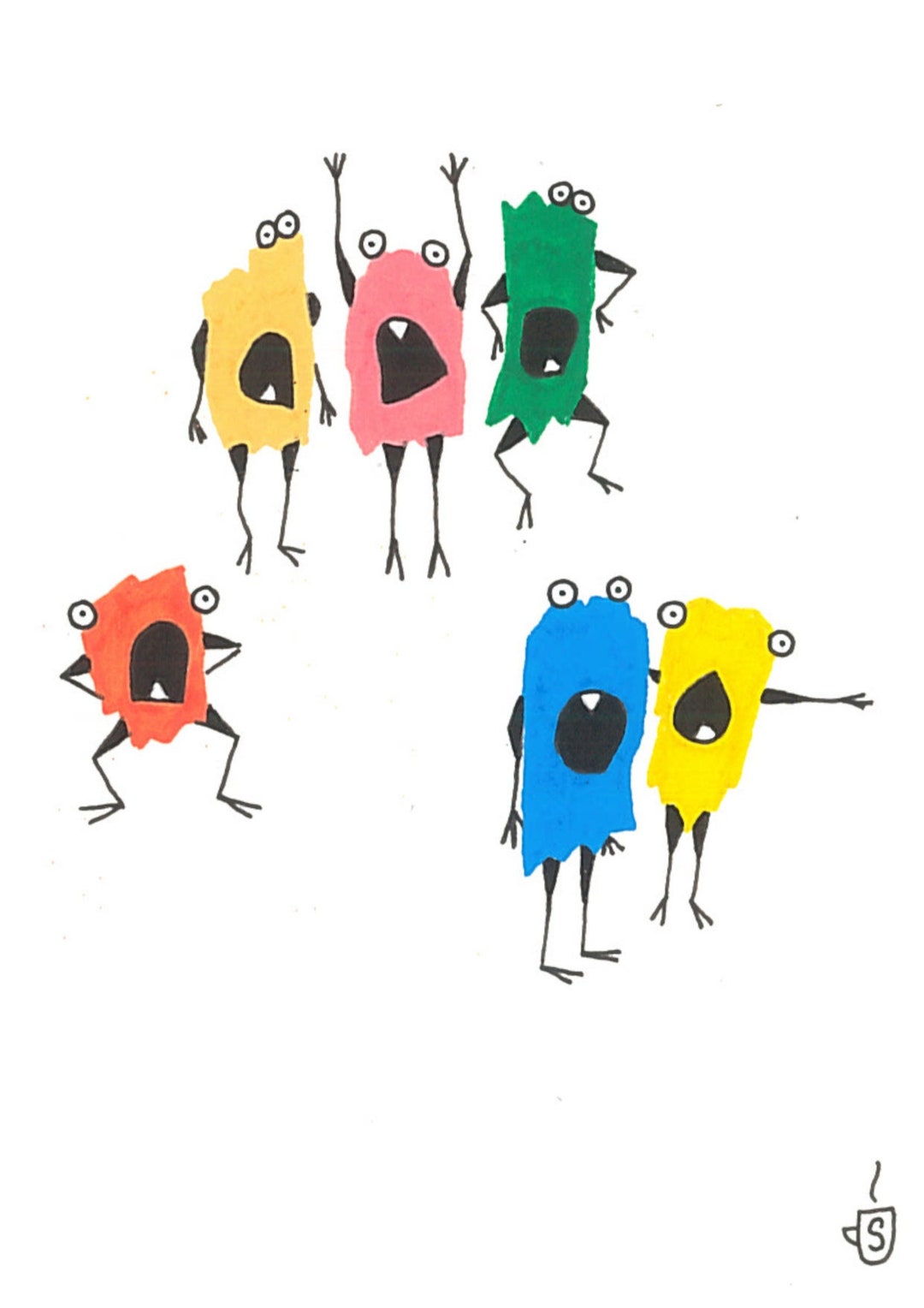 5 Little Monsters by Shifter. A6 Inkjet Printed to Order on 200gsm ...