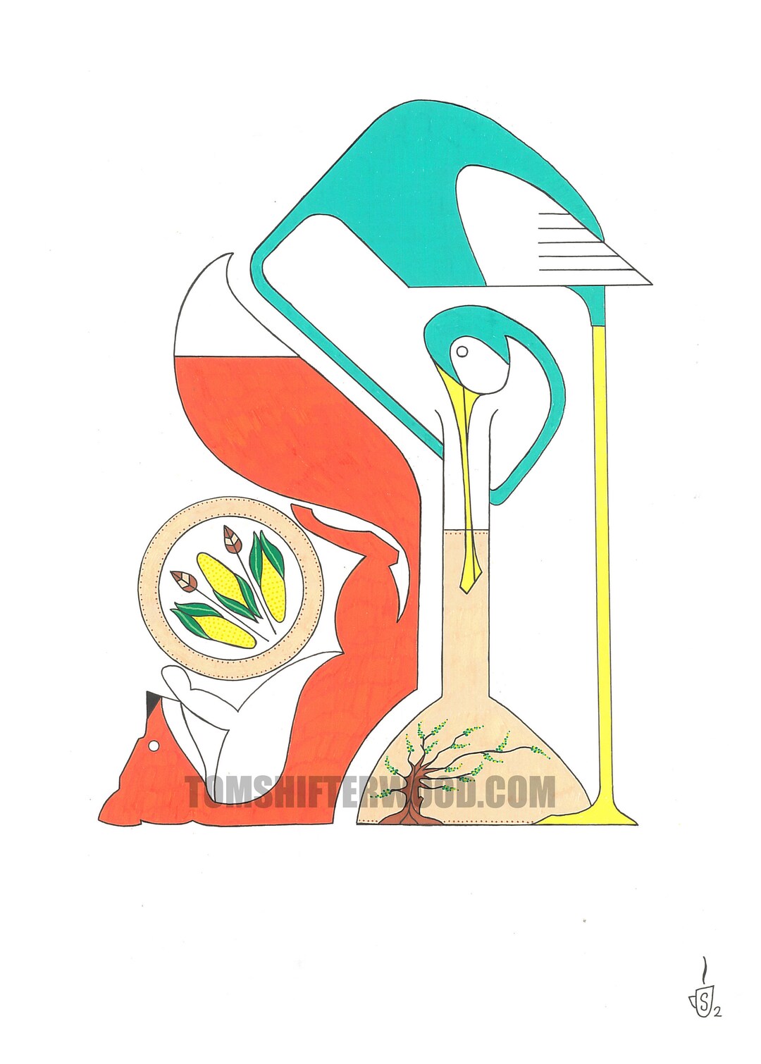 The Fox and the Crane by Shifter. A3 Inkjet Printed to Order on 200gsm ...