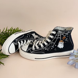 Embroidered Spider Shoes Collection Custom Spider Web Converse ...