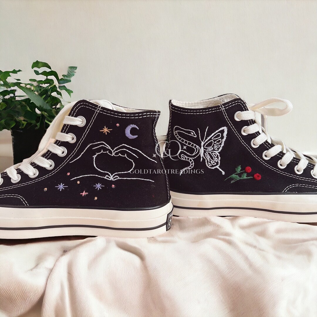 Embroidered Reputation Canvas Shoes Christmas Gifts Custom Embroidery ...