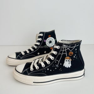 Embroidered Spider Shoes Collection Custom Spider Web Converse ...