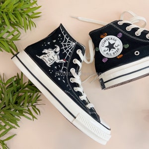 Embroidered Spider Shoes Collection Custom Spider Web Converse ...
