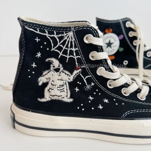 Embroidered Spider Shoes Collection Custom Spider Web Converse ...