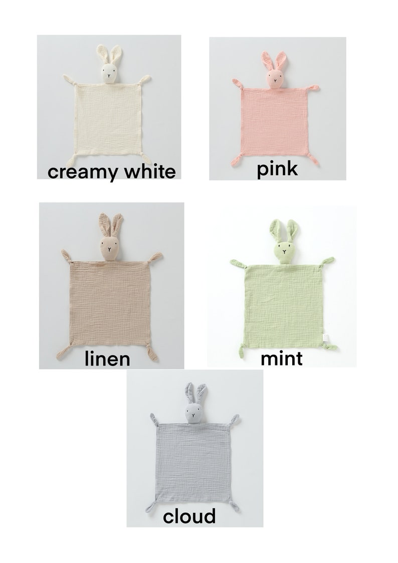 Hand Embroidered Personalized Cotton Security Blanket Lovey Animal ...
